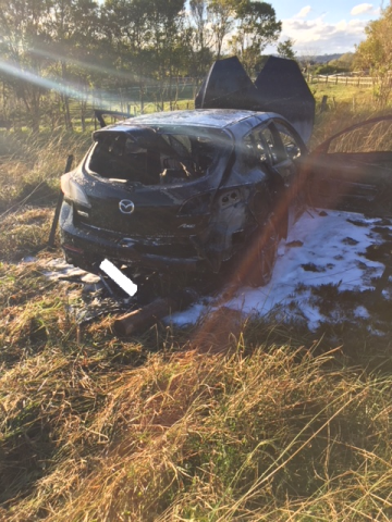 Hero cop risked own life to rescue man from burning car