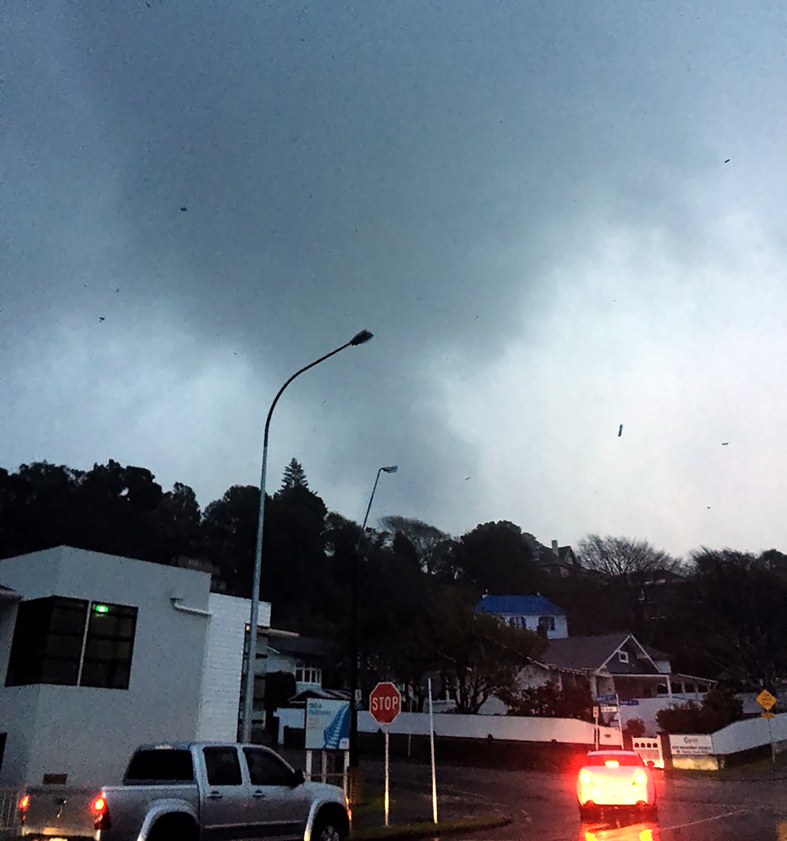 Watch: Terrifying twister scatters building debris