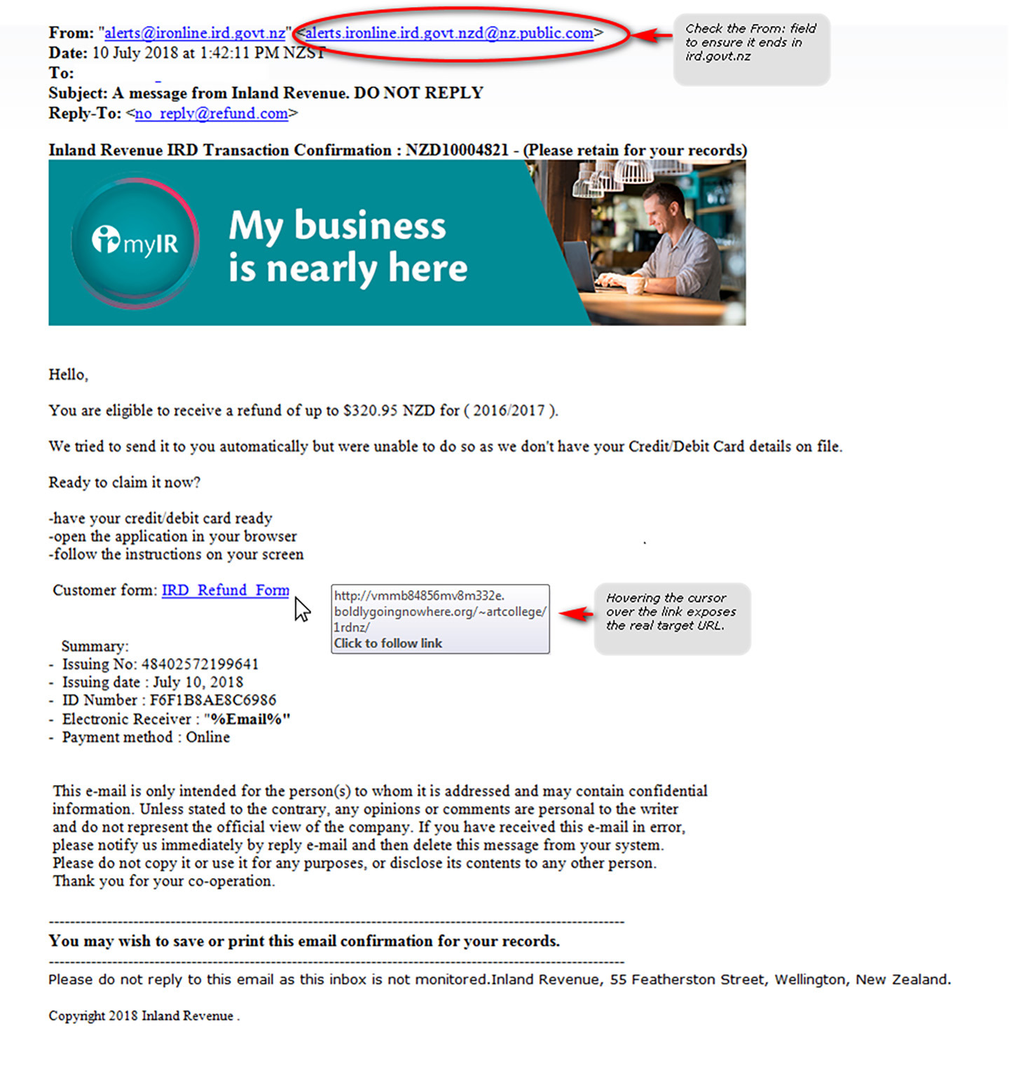 IRD warn public about sophisticated email scam